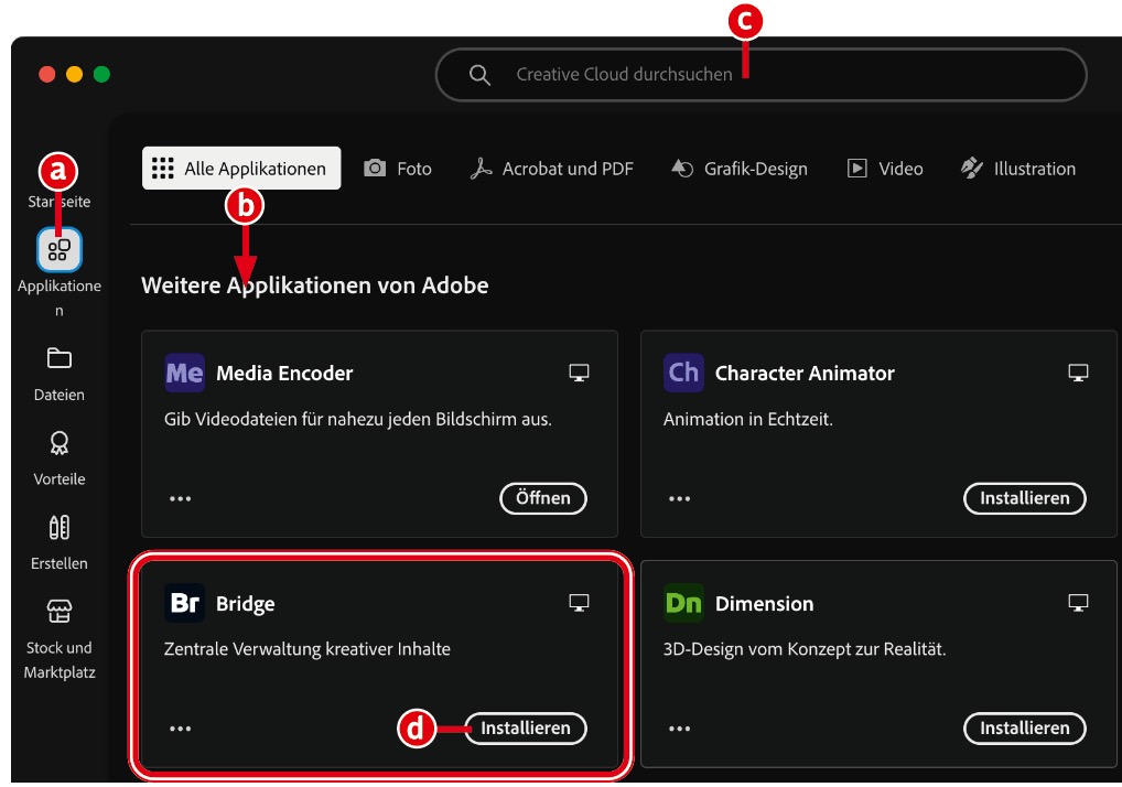 Installation und Voreinstellungen von Adobe Bridge - DOCMA